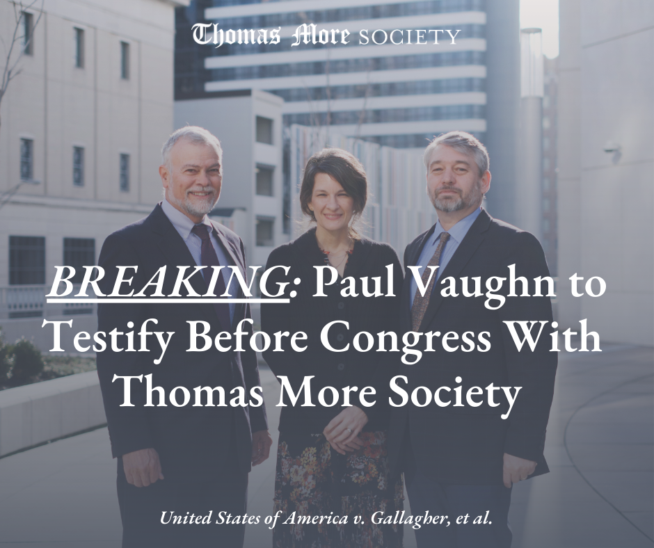 Paul Vaughn to Testify Before Congress